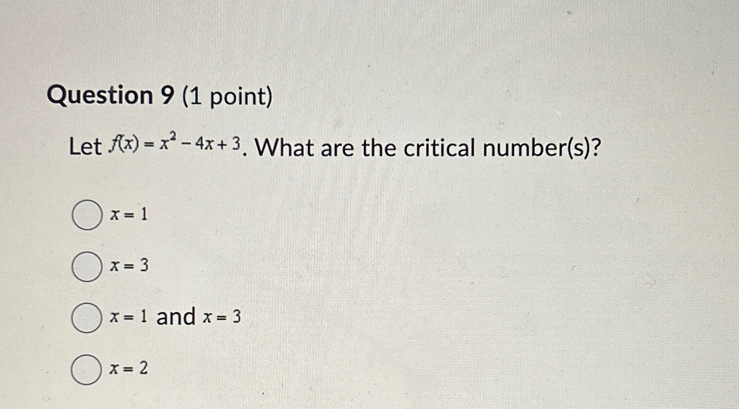 Solved Question 9 (1 ﻿point)Let f(x)=x2-4x+3. ﻿What are the | Chegg.com