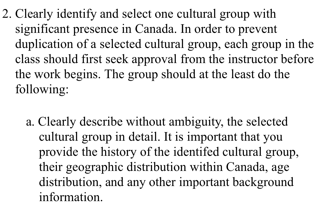 Solved Clearly identify and select one cultural group with | Chegg.com