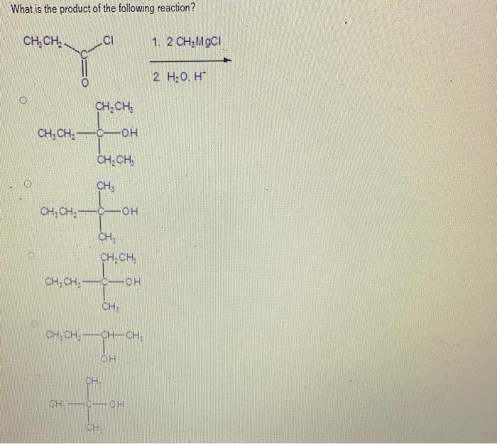 Solved What is the product of the following reaction? | Chegg.com