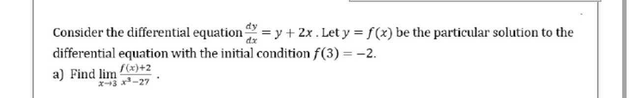 Solved Consider the differential equation dydx=y+2x. ﻿Let | Chegg.com