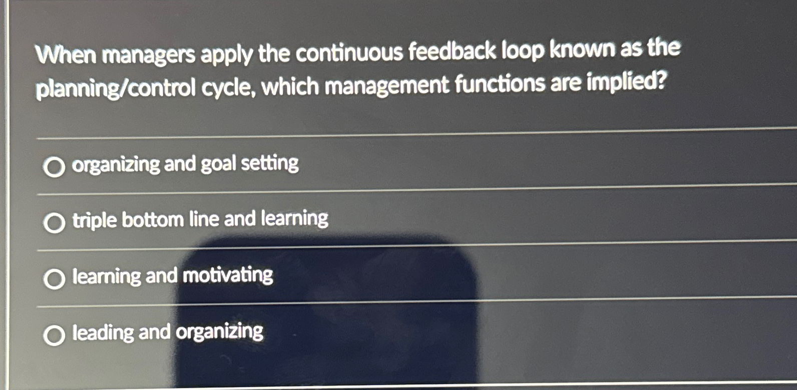 Solved When managers apply the continuous feedback loop | Chegg.com