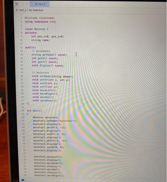 Solved Problem 2 Given definition of class Monster, | Chegg.com