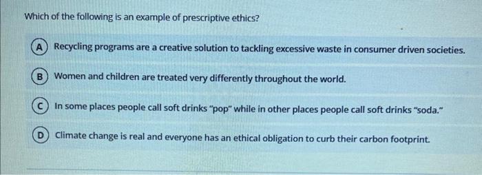 Which of the following is an example of prescriptive | Chegg.com