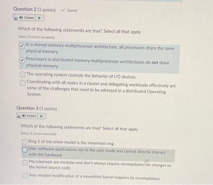 Solved Which of the following statements are true? Select | Chegg.com