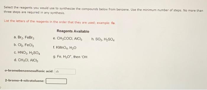 Solved Select the reagents you would use to synthesize the | Chegg.com
