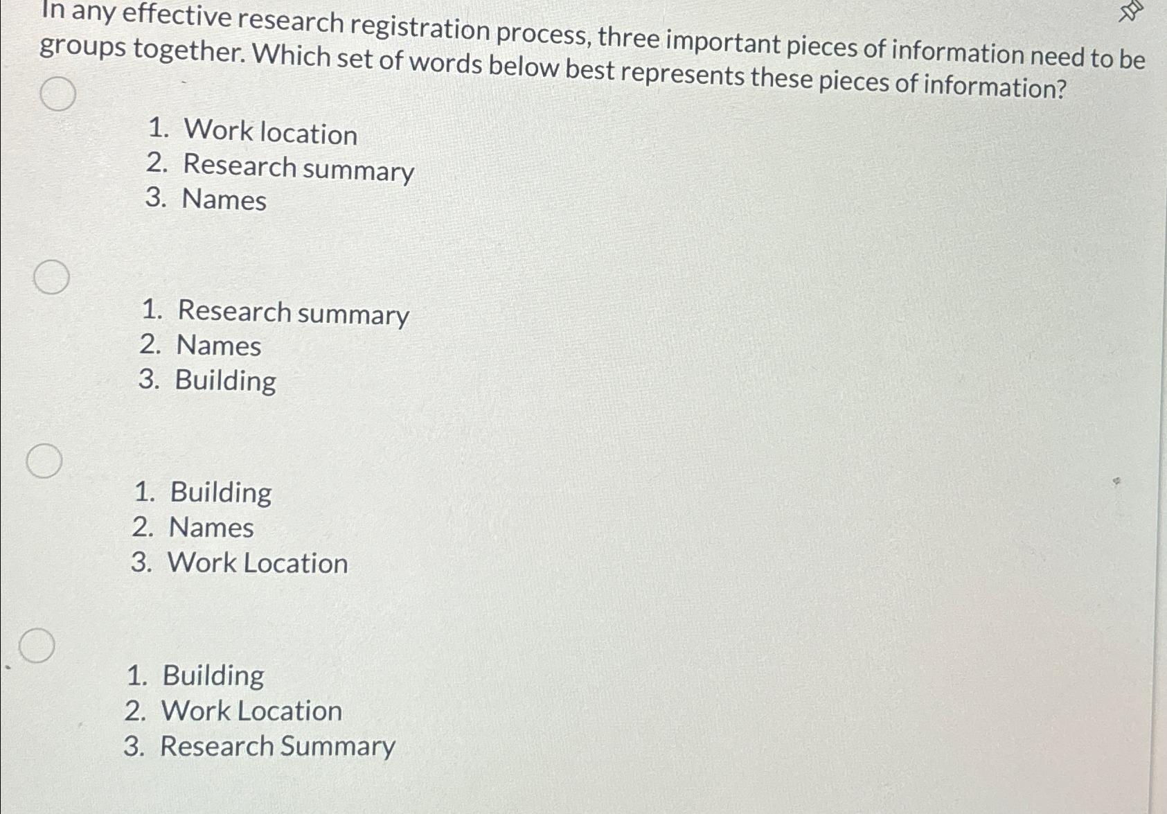 Solved In any effective research registration process, three | Chegg.com