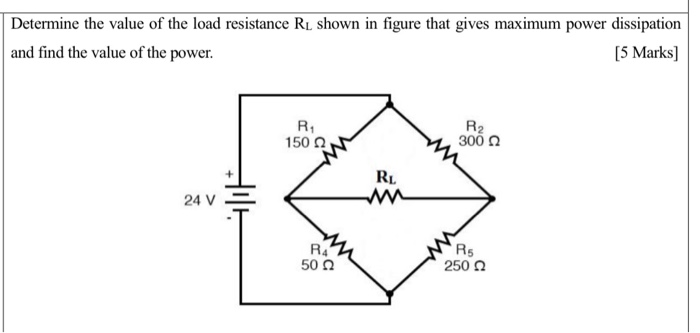 Solved Determine the value of the load resistance RL shown | Chegg.com