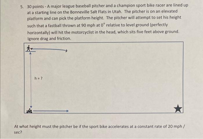 Solved 5. 30 points - A major league baseball pitcher and a | Chegg.com