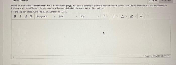 Solved In the Quiz class, the foo method has the following | Chegg.com