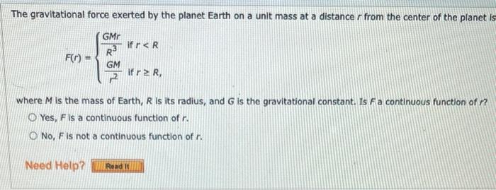 Solved The gravitational force exerted by the planet Earth | Chegg.com