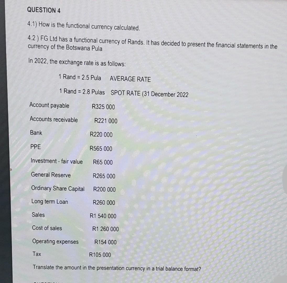 Solved 4.1) How is the functional currency calculated. 4.2 ) | Chegg.com