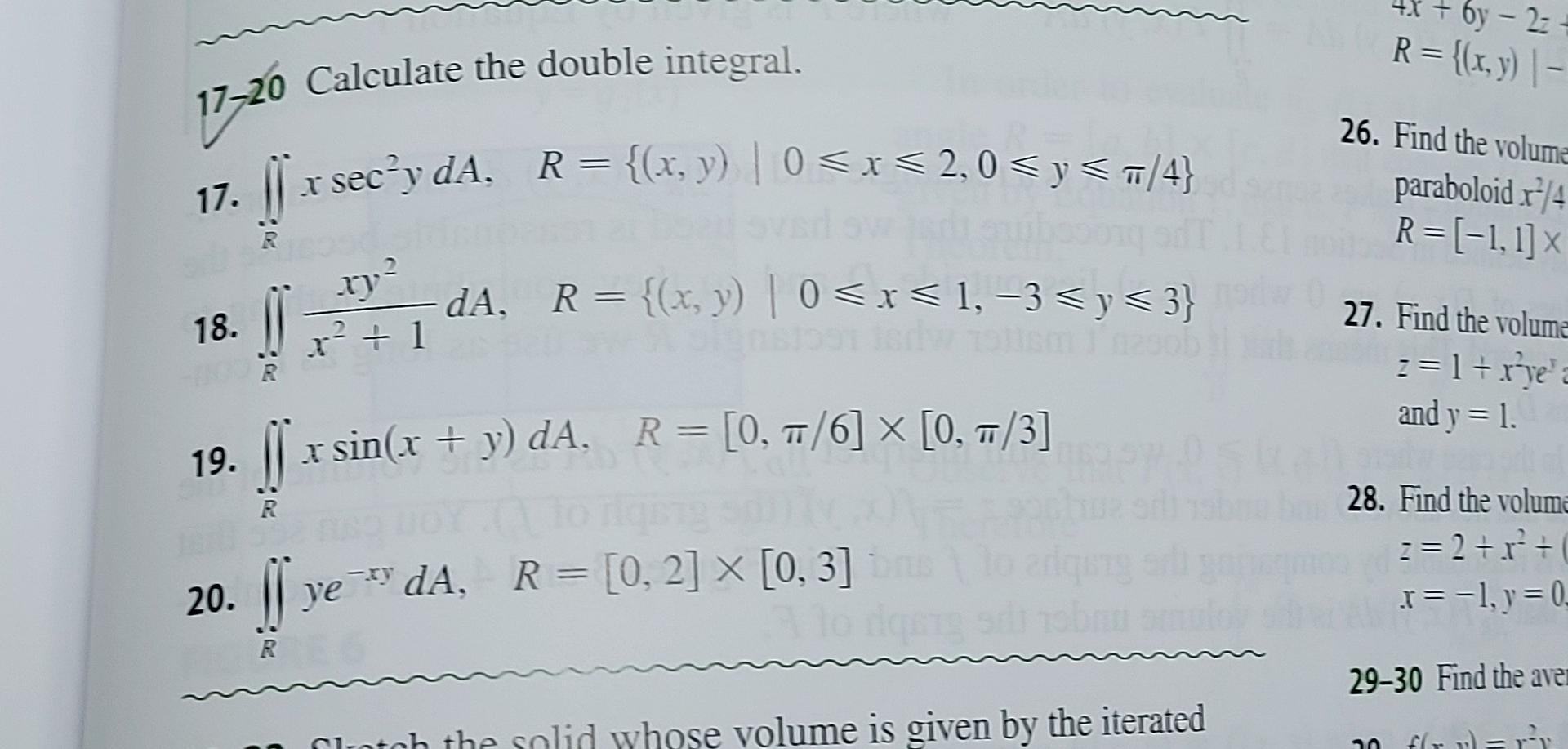 Solved \\( 17-20 \\) Calculate the double integral. \\[ | Chegg.com