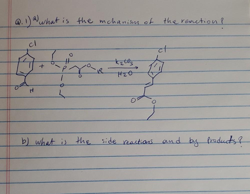 Solved Q. 1) a) what is the mchanism of the reaction? cl ch | Chegg.com