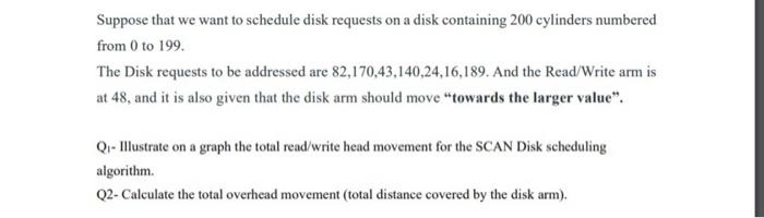 Solved Suppose that we want to schedule disk requests on a | Chegg.com