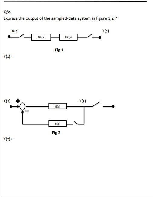 Solved Q3:- Express the output of the sampled-data system in | Chegg.com