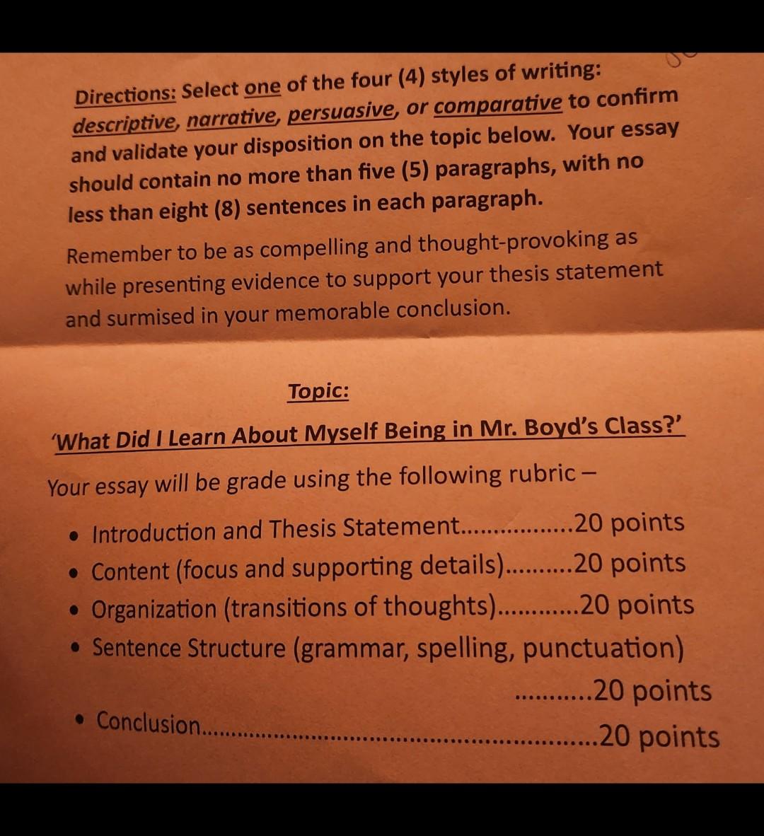 The teachers name is Clifford Boyd I wanted to quit | Chegg.com