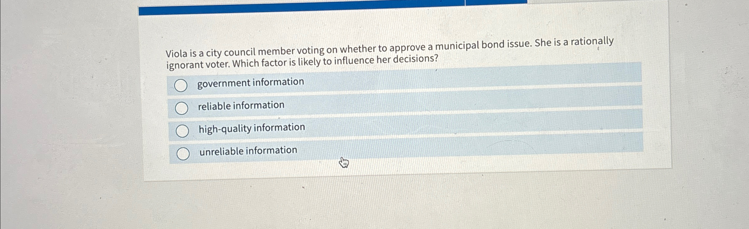 Solved Viola is a city council member voting on whether to | Chegg.com