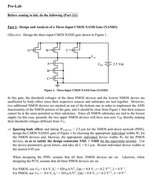 Solved Pre-Lab Before coming to lab, do the following (Part | Chegg.com
