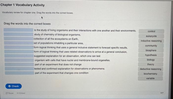 Solved Chapter 1 Vocabulary Activity Vocabulary review for | Chegg.com