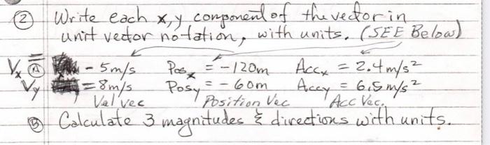 Solved 2 ③ Write Each Xy Component Of The Vector In Unit 2426