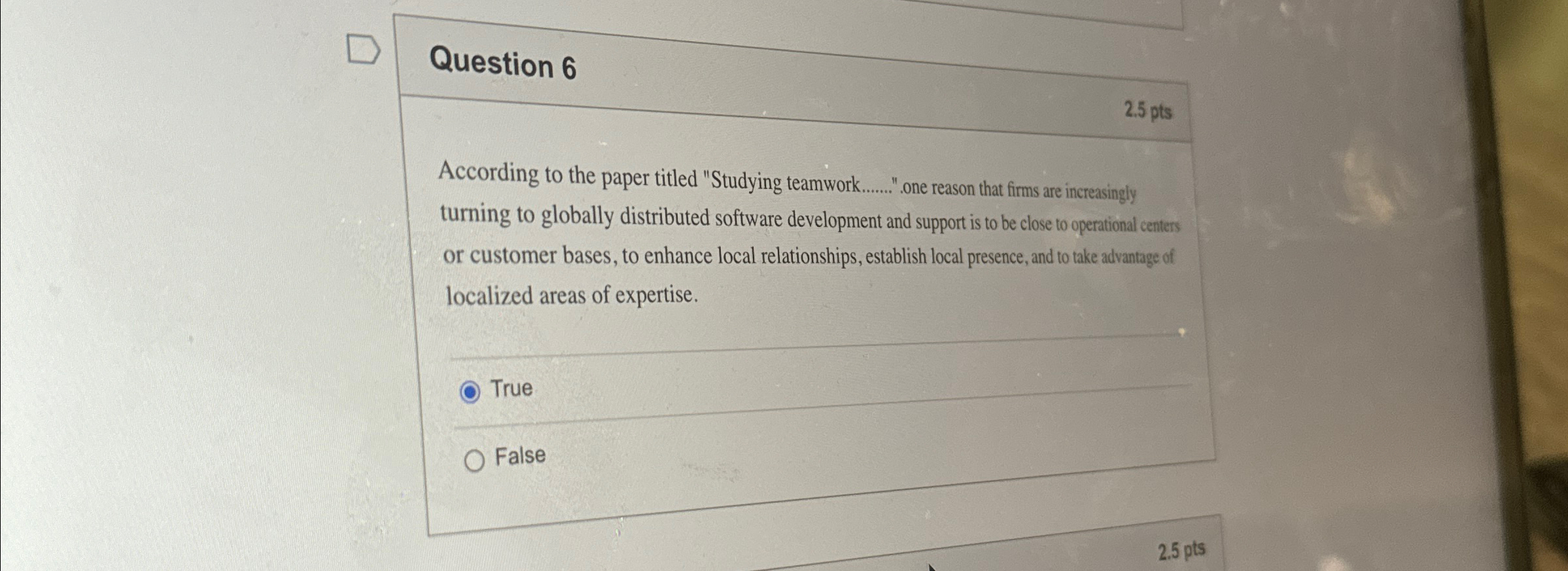 Solved Question 62.5ptsAccording to the paper titled | Chegg.com