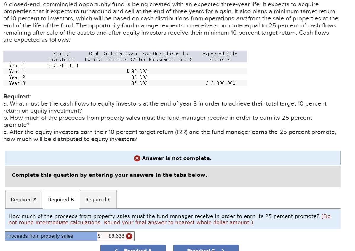 Solved A closed-end, commingled opportunity fund is being | Chegg.com