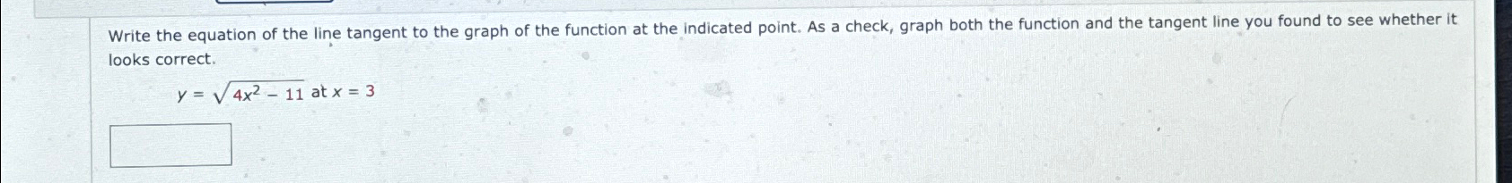 Solved looks correct.y=4x2-112 at x=3 | Chegg.com