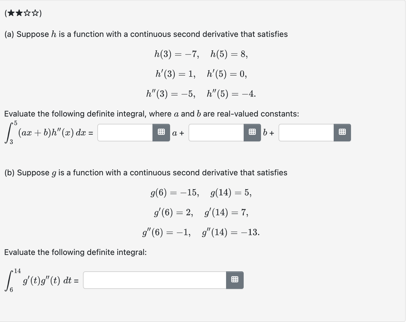 Solved (a) ﻿Suppose h ﻿is a function with a continuous | Chegg.com