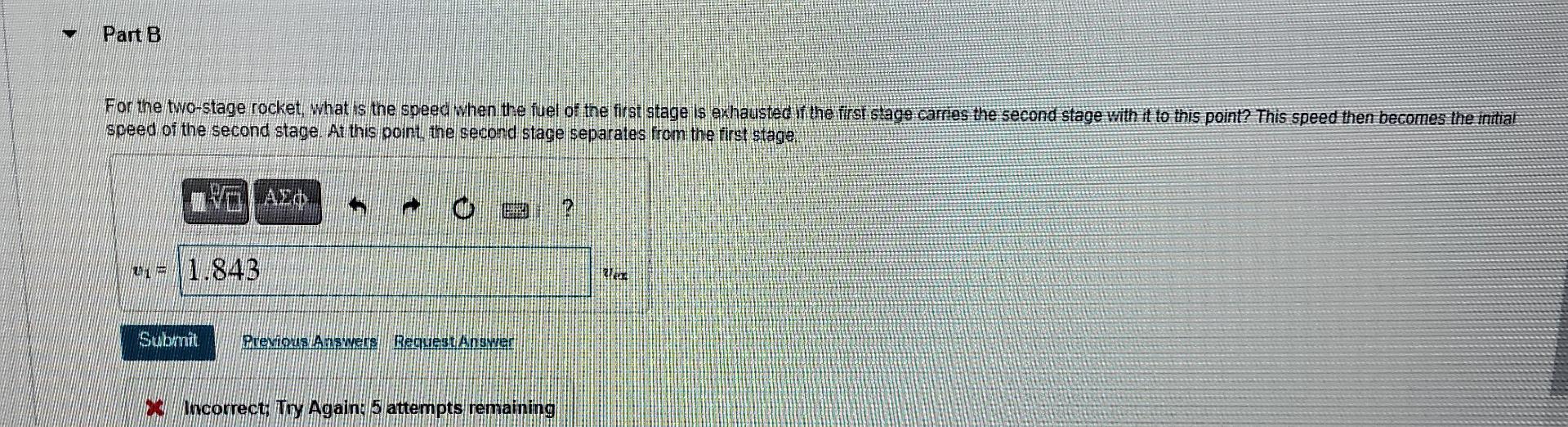 Solved Suppose the first stage of a two-stage rocket has | Chegg.com