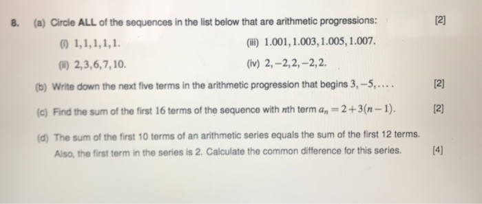 Solved [2] (a) Circle ALL of the sequences in the list below | Chegg.com