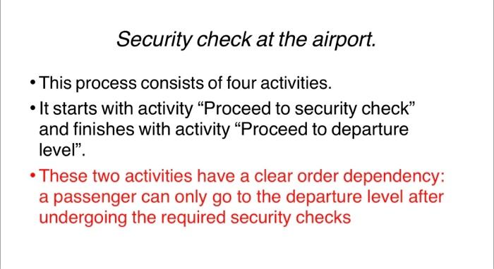 Solved Security check at the airport. - Once the boarding | Chegg.com
