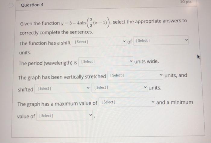 Solved the options:[select] - left or right[select] - 1, 2, | Chegg.com