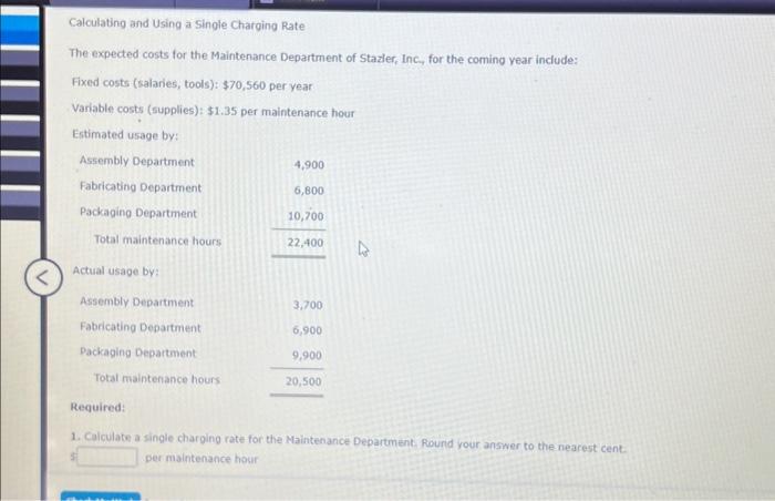 Solved Calculating and Using a Single Charging Rate The | Chegg.com