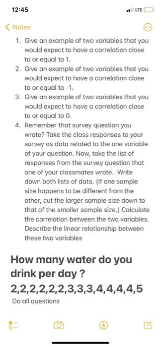 Solved 1. Give an example of two variables that you would | Chegg.com