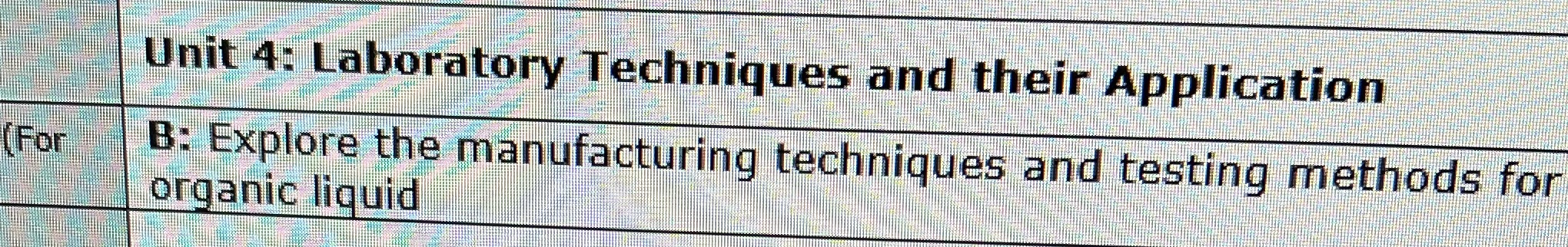 Solved Unit 4: Laboratory Techniques and their ApplicationB: | Chegg.com