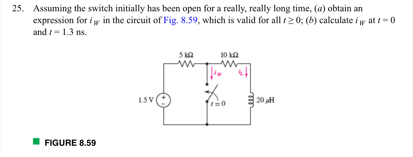 Solved Assuming the switch initially has been open for a | Chegg.com