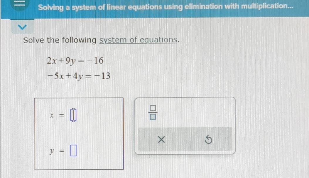 Solved Solving a system of linear equations using | Chegg.com