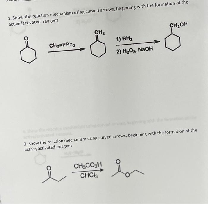 Solved 1. Show the reaction mechanism using curved arrows, | Chegg.com