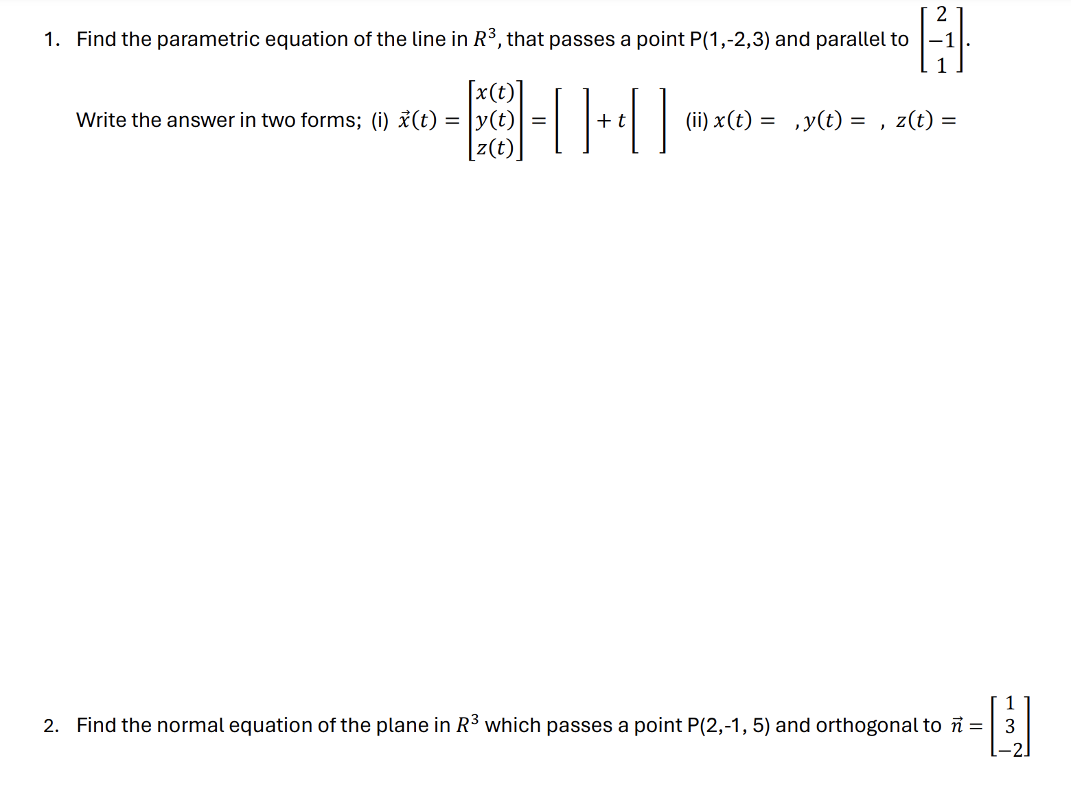 Solved Find the parametric equation of the line in R3, ﻿that | Chegg.com