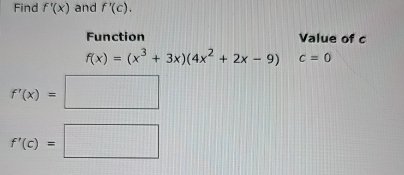 Solved Find f'(x) ﻿and | Chegg.com