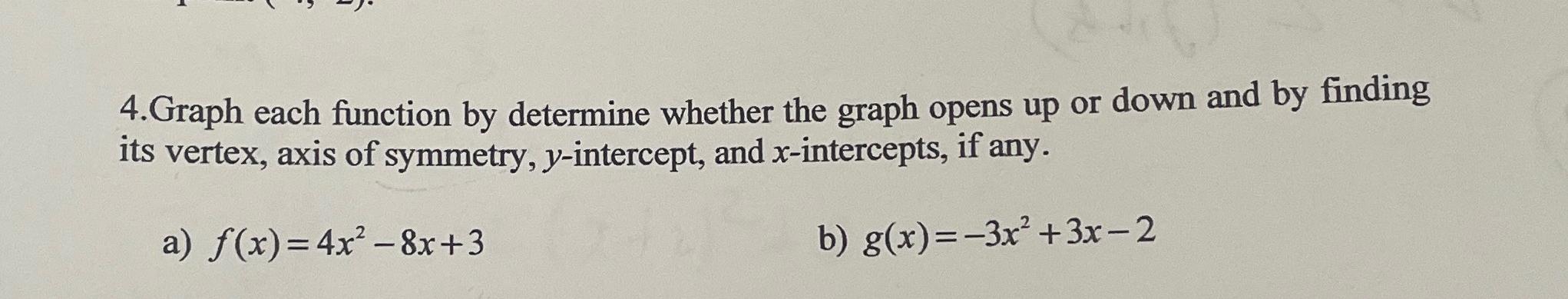 Solved 4.Graph each function by determine whether the graph | Chegg.com