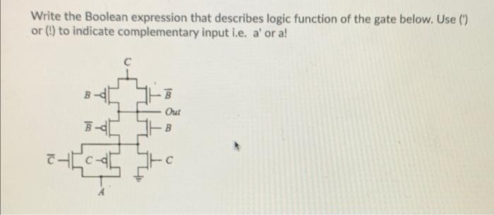 Solved Write the Boolean expression that describes logic | Chegg.com