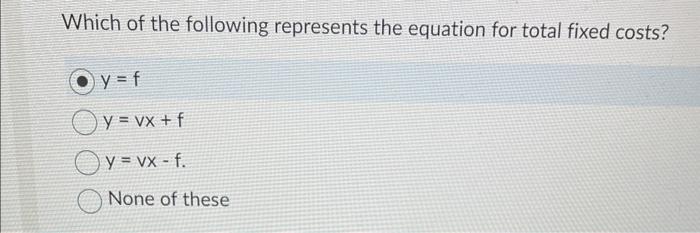 Solved Which of the following represents the equation for | Chegg.com