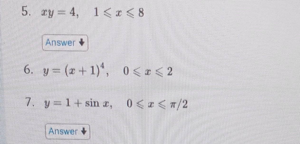 Solved 5,6,7, and 8 The given curve is rotated about the | Chegg.com