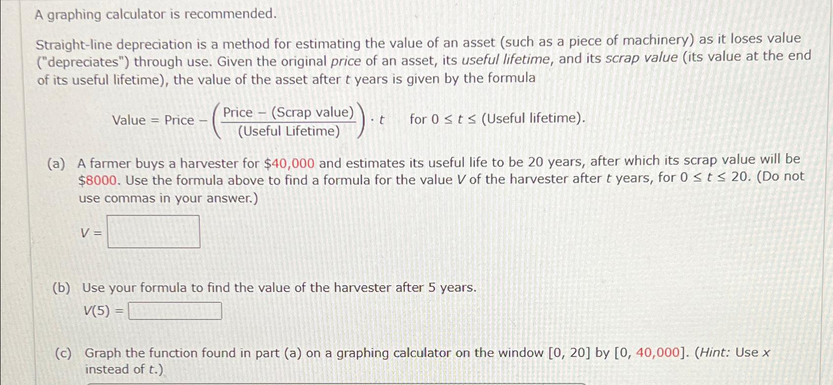 Solved A graphing calculator is recommended.Straight-line | Chegg.com