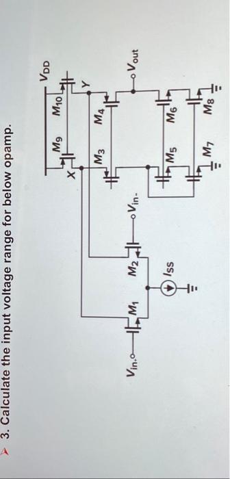 3. Calculate the input voltage range for below opamp. | Chegg.com