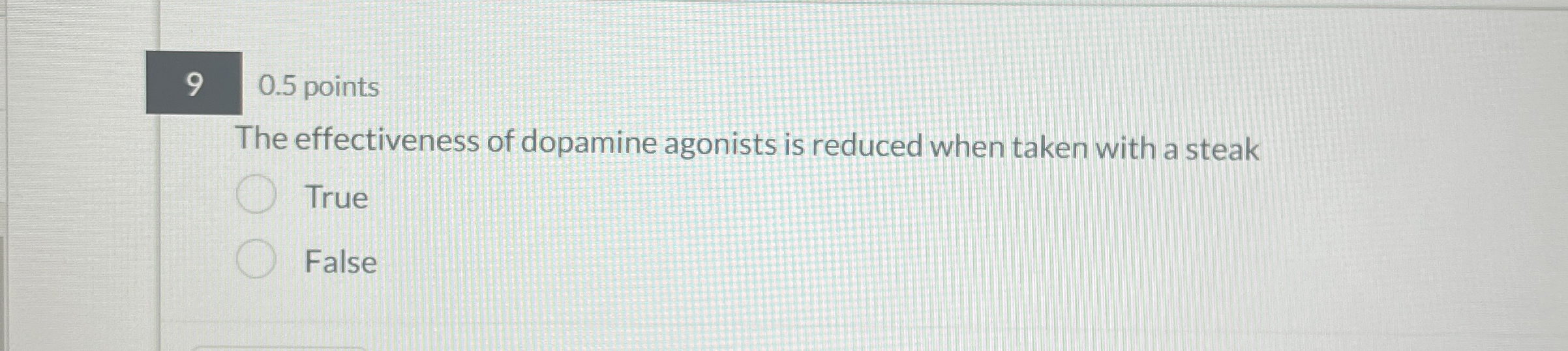 Solved 9,0.5 ﻿pointsThe effectiveness of dopamine agonists | Chegg.com