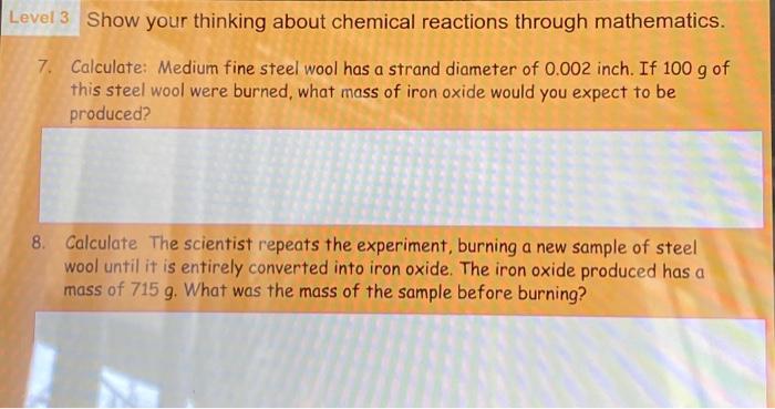 Solved 7. Calculate: Medium fine steel wool has a strand | Chegg.com