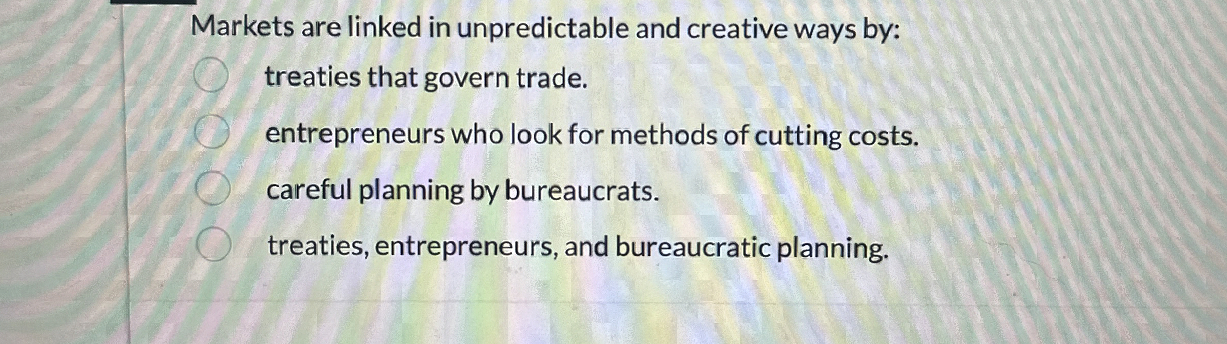 Solved Markets are linked in unpredictable and creative ways | Chegg.com