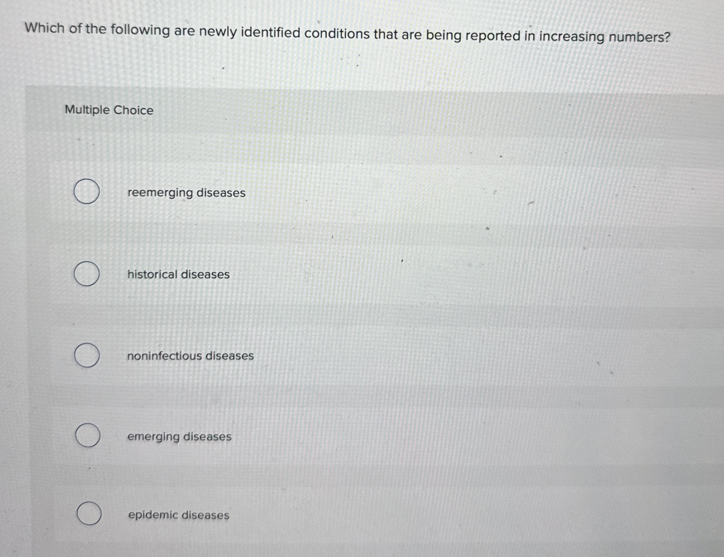 Solved Which of the following are newly identified | Chegg.com